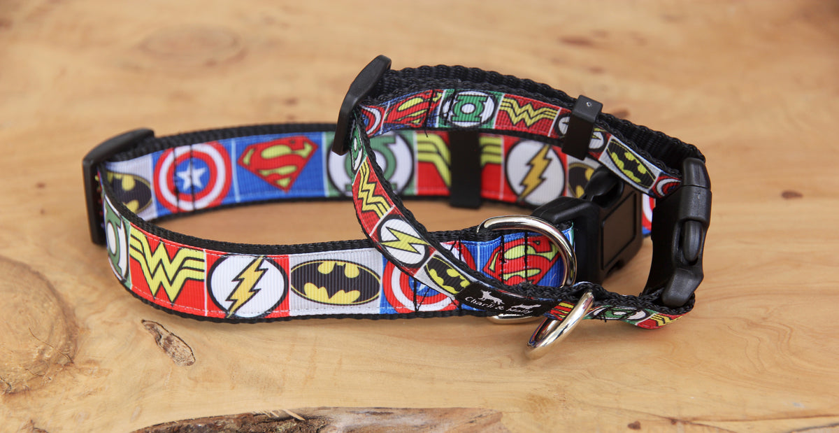 Superhero Logo Dog Collar – charliandmolly